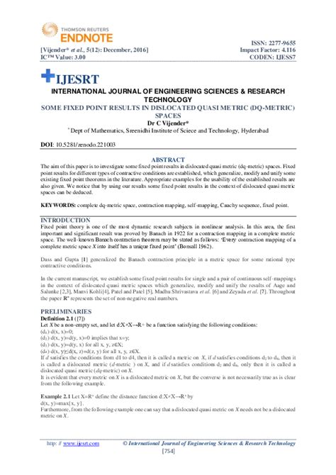 Pdf Some Fixed Point Results In Dislocated Quasi Metric Dq Metric Spaces
