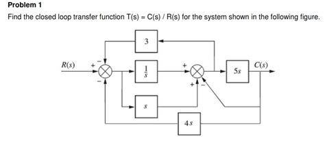 solved find the closed loop transfer function t s