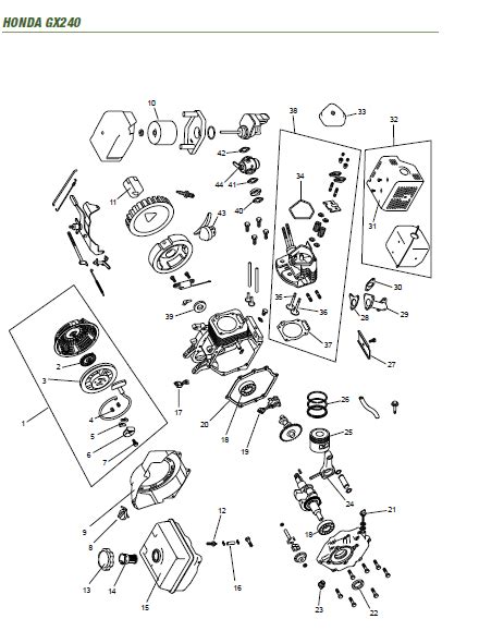 Honda Gx390 Engine Parts Diagram