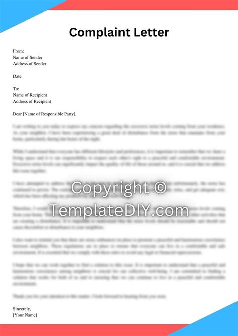 Complaint Letter For Noisy Neighbors Sample With Examples