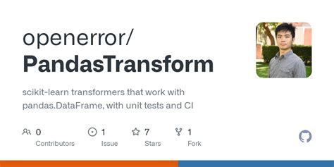 Github Openerrorpandastransform Scikit Learn Transformers That Work With Pandasdataframe