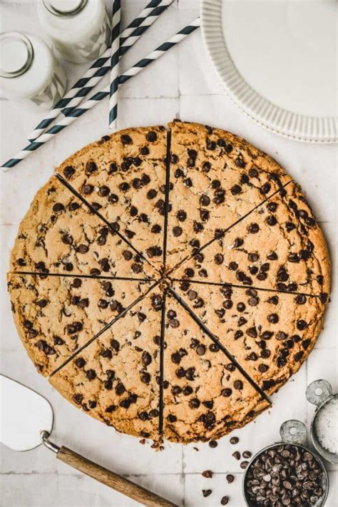 Giant Chocolate Chip Cookie Soft And Chewy Cookie Pizza
