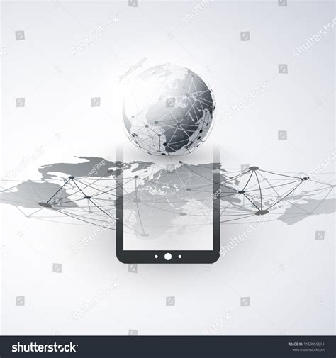 Digital Network Connections Mobile Technology Background Stock Vector Royalty Free 1159955614