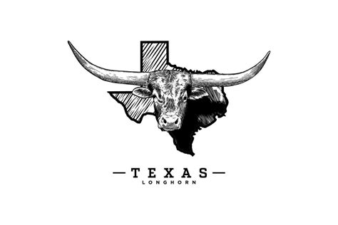Texas Longhorn Vector Illustration With Map 35925370 Vector Art At Vecteezy