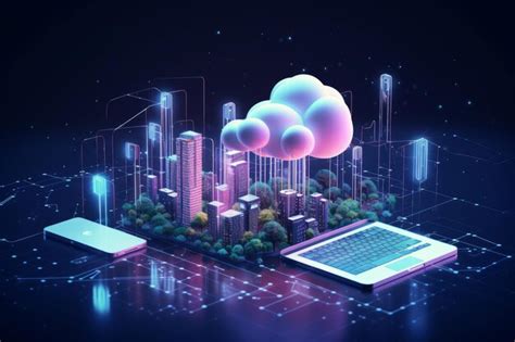 Premium Photo Cloud Computing Networking And Digital Technologies For