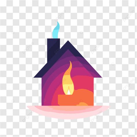 빛과 불이 있는 집의 상징 벡터 흰색 배경에 가정 조명의 단순한 다채로운 아이콘 그림자 없음 작은 프레임 중앙 Png 일러스트 및 벡터 에 대한 무료 다운로드