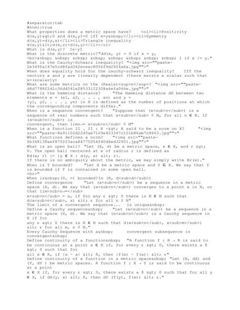 Metric Spaces Properties Convergence And Continuity