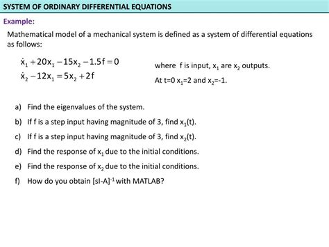 PPT SYSTEM OF ORDINARY DIFFERENTIAL EQUATIONS PowerPoint Presentation ID