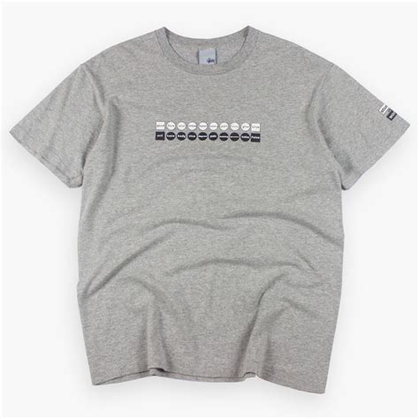Vintage Stussy T Shirt Grey Early 2000s Stussy Depop