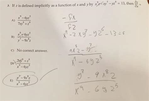 solved 11 a 3 if z is defined implicitly as a function of x