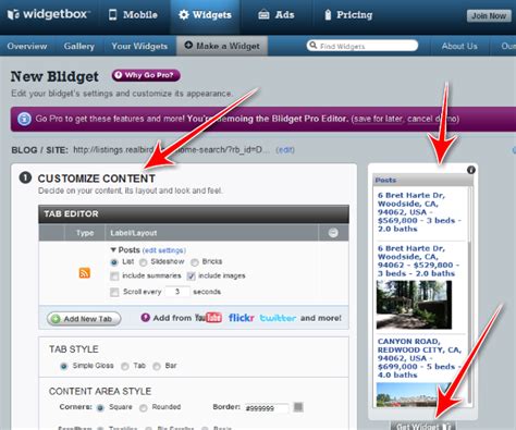 How To Create A Custom Widget From The Property Search Using Widgetbox Com