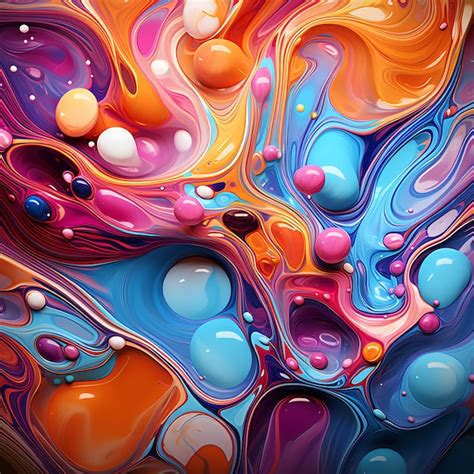 Abstract Digital Art Vibrant Primary Colors Fluid And Flowing Premium Ai Generated Image