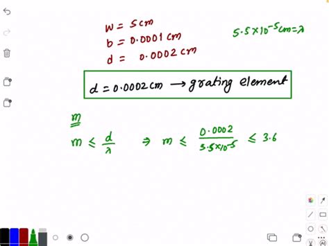 SOLVED Consider A Diffraction Grating Of Width Cm With Slits Of Numerade