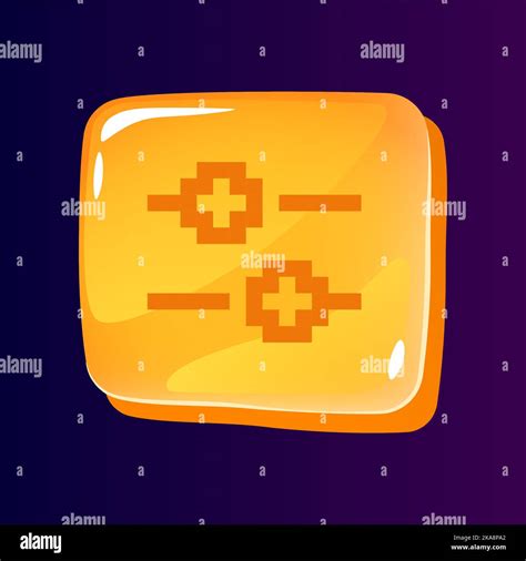Filters Setup Glossy Ui Button With Pixelated Icon Stock Vector Image