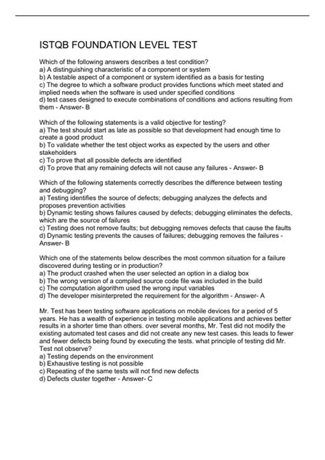 Istqb Foundation Level Test Istqb Stuvia Us