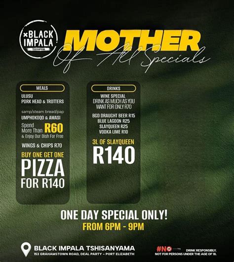 Black Catch Mother Of All Specials Every Tuesdays At Black Impala