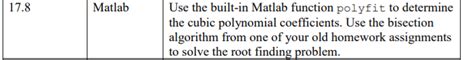 Solved 178 Matlab Use The Built In Matlab Function Polyfit
