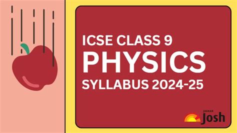 Icse Class 9 Physics Syllabus 2024 2025 Download Latest Syllabus Pdf