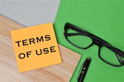 Premium Photo Top View Of Memo Note Written With Terms Of Use