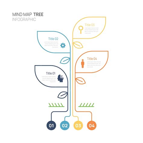 Infographic Tree Mind Map Diagram Template For Business Connection And