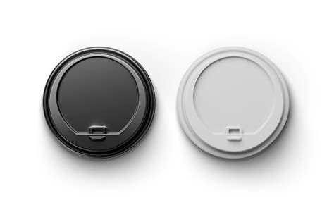 흰색에 고립 된 두 개의 일회용 커피 컵 플라스틱 뚜껑 3d 렌더링 커피잔에 대한 스톡 사진 및 기타 이미지 커피잔 뚜껑 하이 앵글 Istock