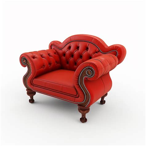 A Red Chair With A Red Cushion That Says The Word On The Back Premium Ai Generated Image