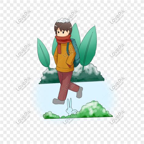 소년 하이킹 그림 Png 일러스트 무료 다운로드 Lovepik