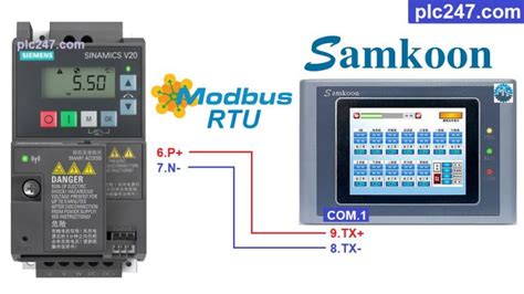 Samkoon Hmi Modbus Rtu Sinamics V20 Tutorial