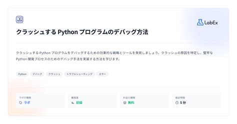 クラッシュする Python プログラムのデバッグ方法 Labex