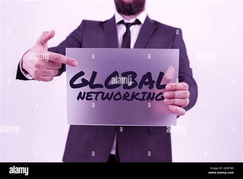 Handwriting Text Global Networkingcommunication Network Which Spans The