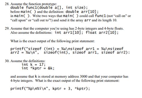 Solved 28 Assume The Function Prototype Double