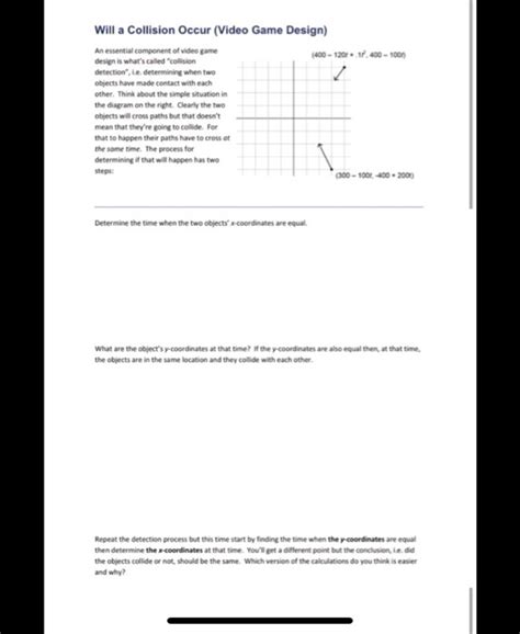 solved will a collision occur video game design an
