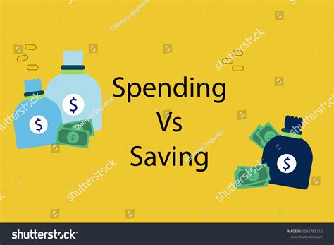 Conceptual Business Illustration Word Spending Vs Stock Vector Royalty