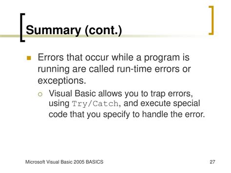 Microsoft Visual Basic 2005 Basics Ppt Download
