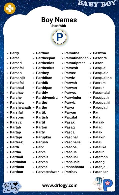 2500 Baby Babe Names Start With P Drlogy