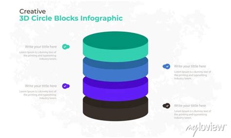 Creative Infographic With 3d Block Chart Shape And Icon Design • Wall