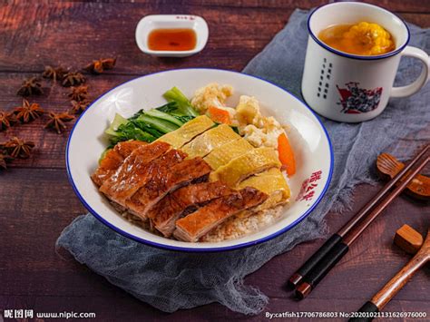盐焗鸡拼烧鸭饭