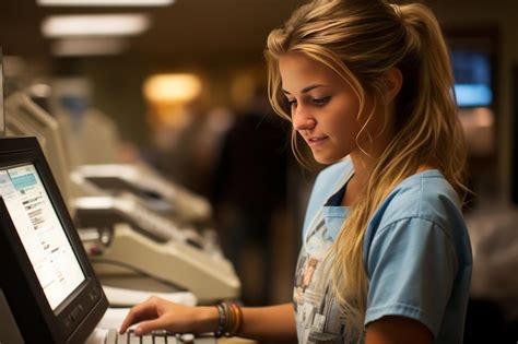 Premium Photo Nurse Documenting Patient Information On A Computer Generative Ai