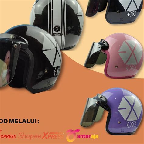Jual Terkini Helm Bogo Retro Dewasa Full Leher Cewek Cowok Motor Sni
