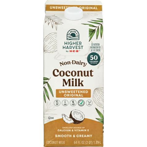 Higher Harvest By H E B Non Dairy Unsweetened Original Coconut Milk
