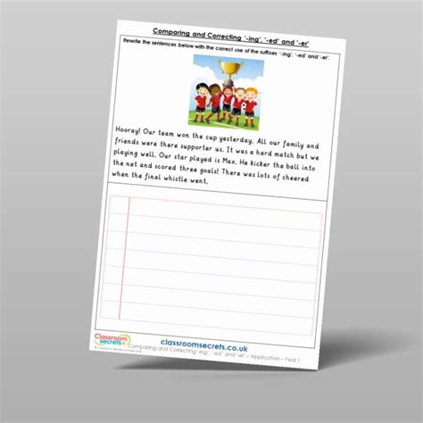 Year 1 Comparing And Correcting Ing Ed And Er Application Resource Classroom Secrets