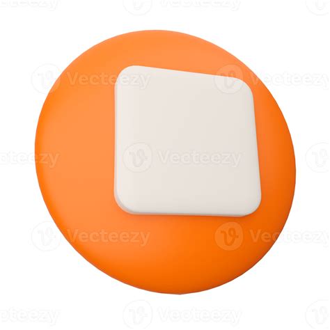 Stop Button 3d Rendering 15096330 Png