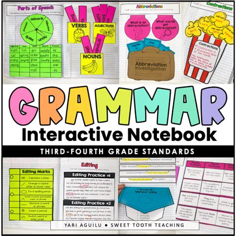 Language And Grammar Interactive Notebook 3rd Grade Grammar Activities Shop Sweet Tooth Teaching