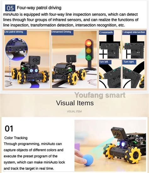 4wd Robot Car Omnidirectional Mecanum Wheel Ai Visual Recognition Trac E Smart Way