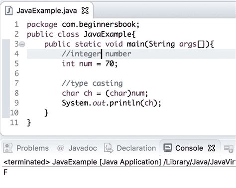 Java 程序:`int`到`char`的转换 《beginnersbook 中文系列教程》 极客文档 Java 程序:`int`到`char`的转换 《beginnersbook 中文系列教程》 极客文档