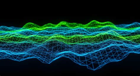 Abstract Wireframe Landscape In Blue And Green Stock Illustration Illustration Of Creative