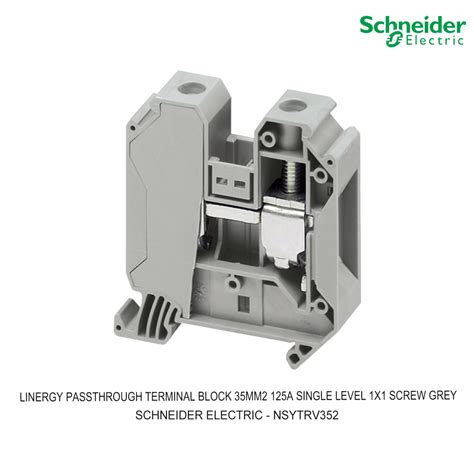 Linergy Passthrough Terminal Block 35mm2 125a Single Level 1x1 Screw Grey