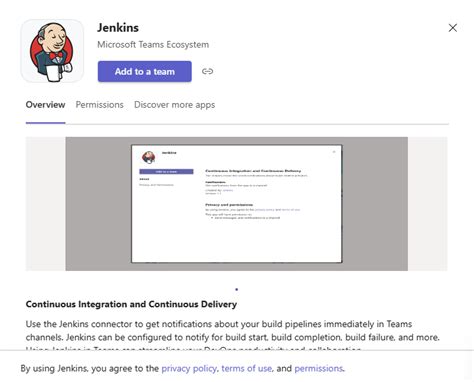 jenkins unable to open jenkinsci connector in ms teams stack overflow