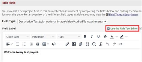 Source Code In Rich Text Editor Ucd Redcap Help Center