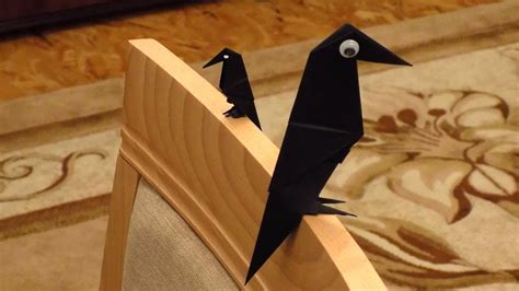 Как сделать ворону из бумаги Оригами ворона схема Оригами из бумаги Youtube